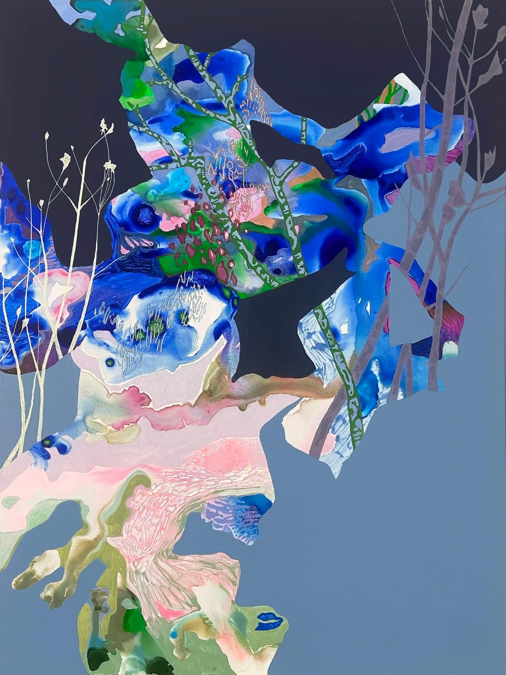 Blue And Gray Abstract Landscape By Elise Thomason – Elise Thomason, Artist